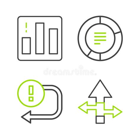 Set Line Arrow Pie Chart Infographic And Icon Vector Stock Vector Illustration Of Navigation