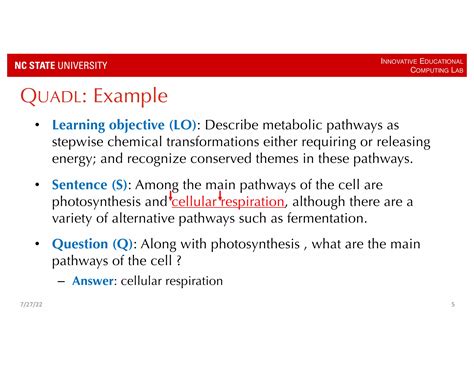 Automatic Question Generation For Evidence Based Online Courseware