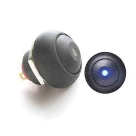 A Spst Round Dome Momentary Push Switch Illuminated Blue LED Push