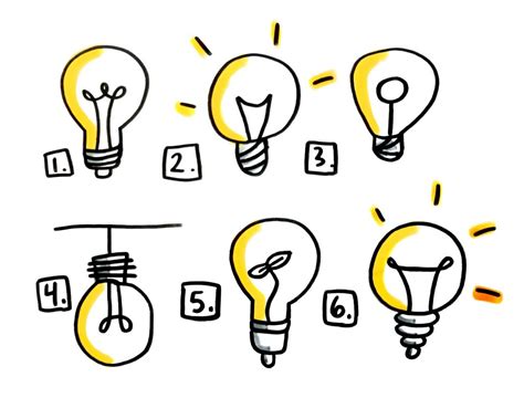 How To Draw 6 Different Lightbulbs Mind S Eye Creative Consulting