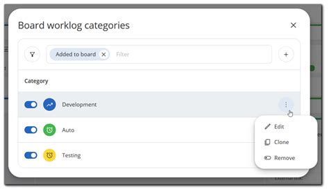 the worklog configurations panel in businessmap businessmap knowledge