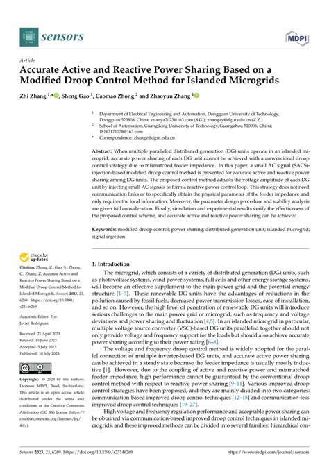 pdf accurate active and reactive power sharing based on a modified