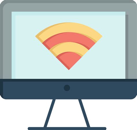 Computer Monitor Wifi Signal Flat Color Icon Vector Icon Banner Template Vector Art At