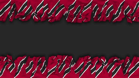 Trinidad And Tobago Flag Hanging Banner Seamless Looping With Bump And