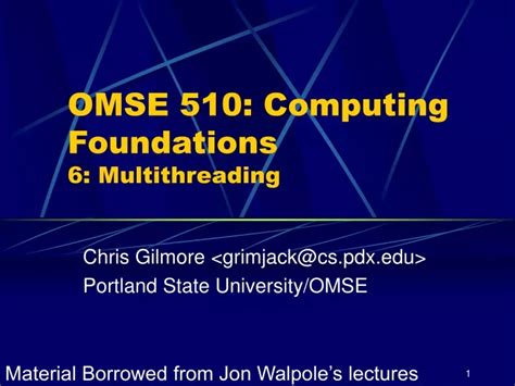 PPT OMSE Computing Foundations Multithreading PowerPoint Presentation ID