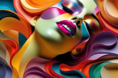 Premium Photo 3d Render Of Abstract Background With Colorful Wavy