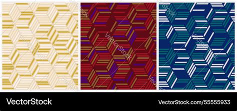 Seamless Geometric Cube Pattern Set Royalty Free Vector Seamless Geometric Cube Pattern Set Royalty Free Vector