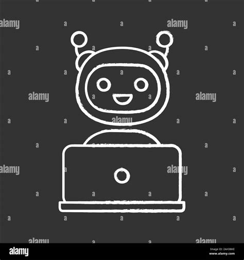 Chatbot Chalk Icon Chat Bot Artificial Conversational Entity Virtual Assistant Digital