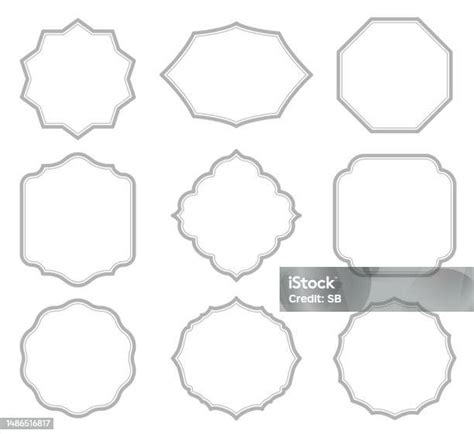 Set Of Simple Line Frames Vector Illustration Stock Illustration Download Image Now Abstract