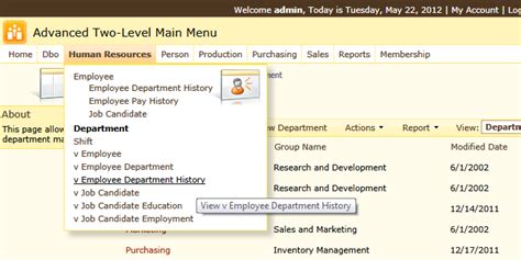Code On Time Development Project Designer Configuring Advanced Two Level Menu