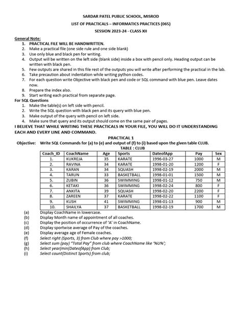 Practical File Ip Xii 23 24 Pdf Workweek And Weekend Computing