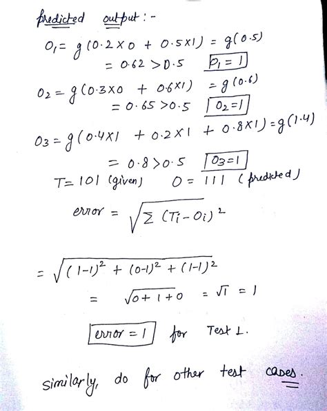 Solved For The Following Neural Network Computer Calculate The