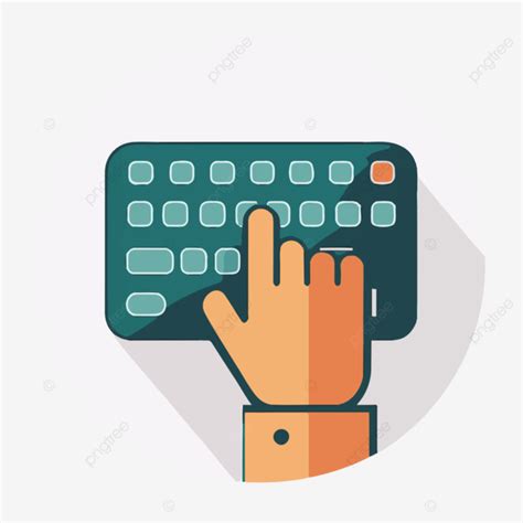Hand Typing Vector Icon Logo Design Keyboard Computer Minimal Illustration Of Working On A