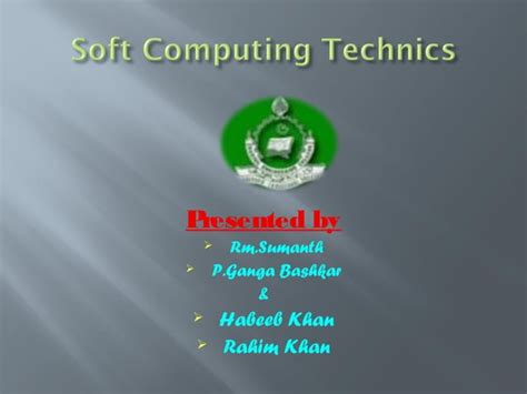 SOFT COMPUTERING TECHNICS Unit 1 PPT