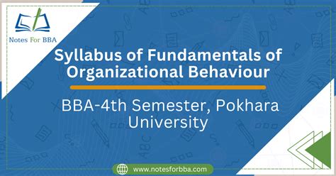 fundamentals of organizational behaviour bba 4th sem best