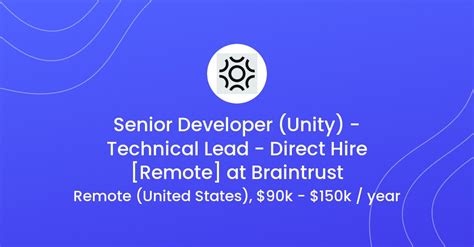 Senior Developer Unity Technical Lead Direct Hire [remote] At…