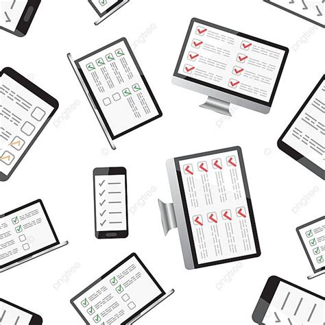 Business Checklist Seamless Pattern With Tech Symbols Opinion Business Service Vector Opinion