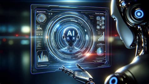 AI Robot Hologram on Virtual Screen. Artificial Intelligence and ...