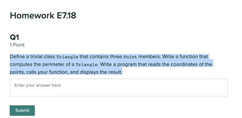 solved homework e7 18 q1 1 point define a trivial class