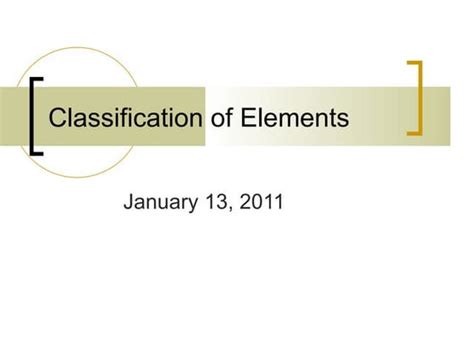 Classification Of Elements Ppt Chemistry Science