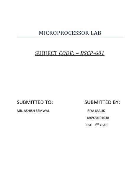 microprocessor lab pdf central processing unit computer architecture