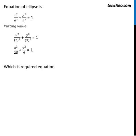 Ex 10 3 10 Find Ellipse Vertices 5 0 Foci 4 0 Ex 10 3