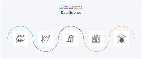 Data Science Line 5 Icon Pack Including Folder Data Process Pie