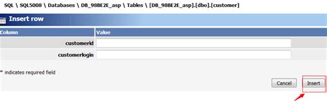 How Could I Add Rowsrecords To The Tables Through Webbase Ms Sql