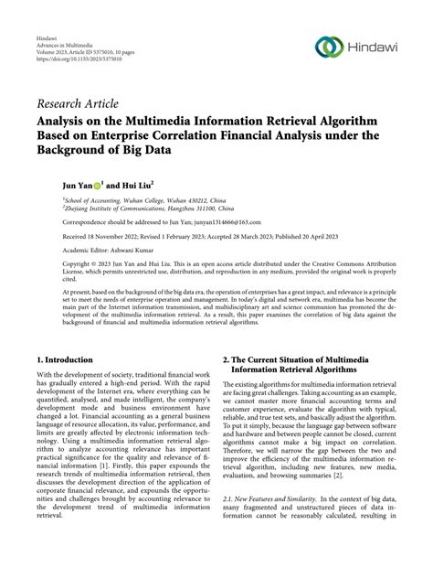 Pdf Analysis On The Multimedia Information Retrieval Algorithm Based