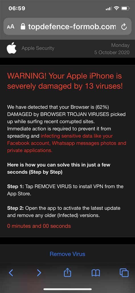 virus message apple community