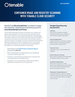 Solution Overview Container Image And Registry Scanning With Tenable Cloud Security Tenable
