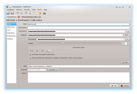 KeePassX Screenshots