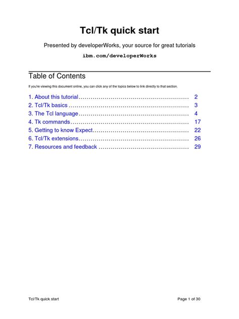 Tcl Tk Tutorial Pdf Array Data Type Scope Computer Science