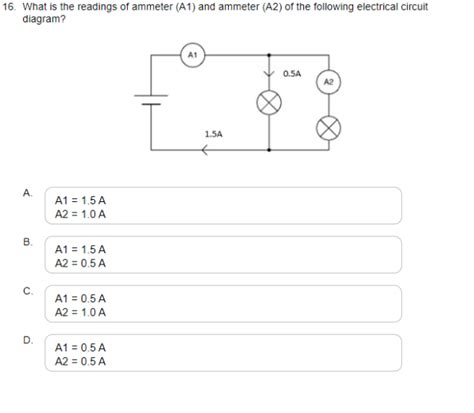 Solved 16 What Is The Readings Of Ammeter A1 And Ammeter