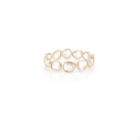 Natural Uncut Diamond 18k Yellow Gold Stacking Band Ring Size 7 All