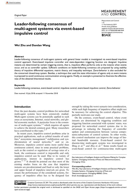 Pdf Leader Following Consensus Of Multi Agent Systems Via Event Based Impulsive Control