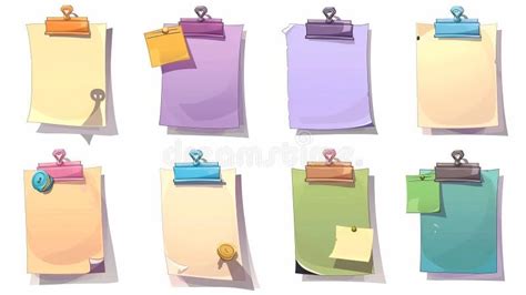 memo note paper sheets attached with adhesive tape and pins notepad