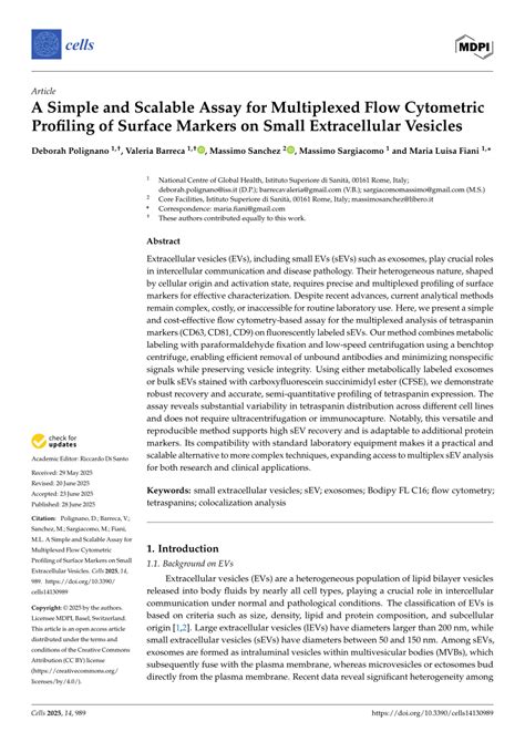 Pdf A Simple And Scalable Assay For Multiplexed Flow Cytometric Profiling Of Surface Markers
