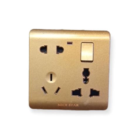 6 Pin Multi Gang Socket With Indicator 3 Pin 2 Pin Multi Function Universal Wall Switch Socket