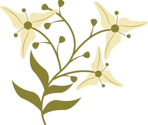 Blanco Flor Ilustración En Plano Dibujos Animados Diseño 54601847