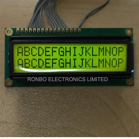 Monochrome LCD Module 16 2 Character LCD Screen Stn Yellow Green Positive LCD Module And LCD