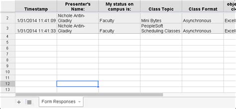 Google Form Responses Spreadsheet Has Blank Rows Or No Data Division Of Information Technology