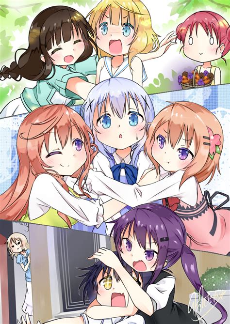 Hoto Cocoa Kirima Syaro Tedeza Rize Ujimatsu Chiya Jouga Maya And 3 More Gochuumon Wa