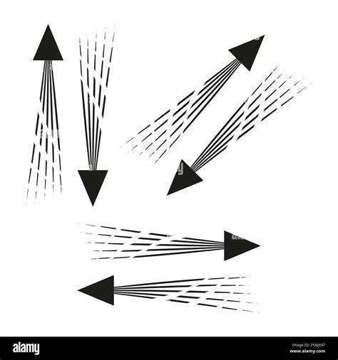 Arrow Speed Icon Dynamic Arrow Symbol Fast Motion Lines Vector Graphic Element Stock Vector
