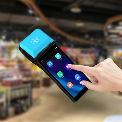 NFC Bluetooth Android 11 Handheld POS Terminal With 58mm Printer And Barcode Scanner SIM Card