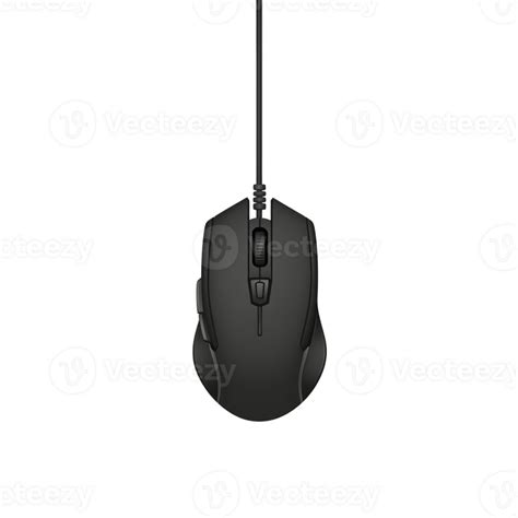 Black Wired Computer Mouse With Scroll Wheel And Ergonomic Design Ideal For Precise Navigation