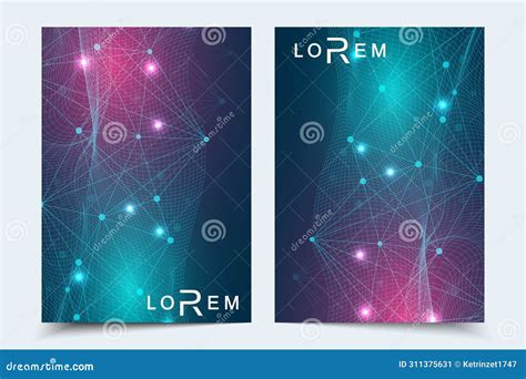 Scientific Brochure Design Template Vector Flyer Layout Molecular Structure With Connected