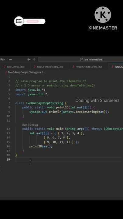 Print 2d Arrayarraysdeeptostring Method Codingwithshameera1 Java