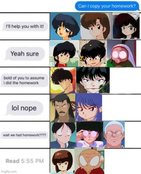 Hey Can I Copy Your Homework Meme Ranma 12 Rranma