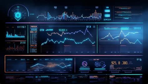 Premium Ai Image Futuristic Finance Digital Market Graph User Interface With Diagram